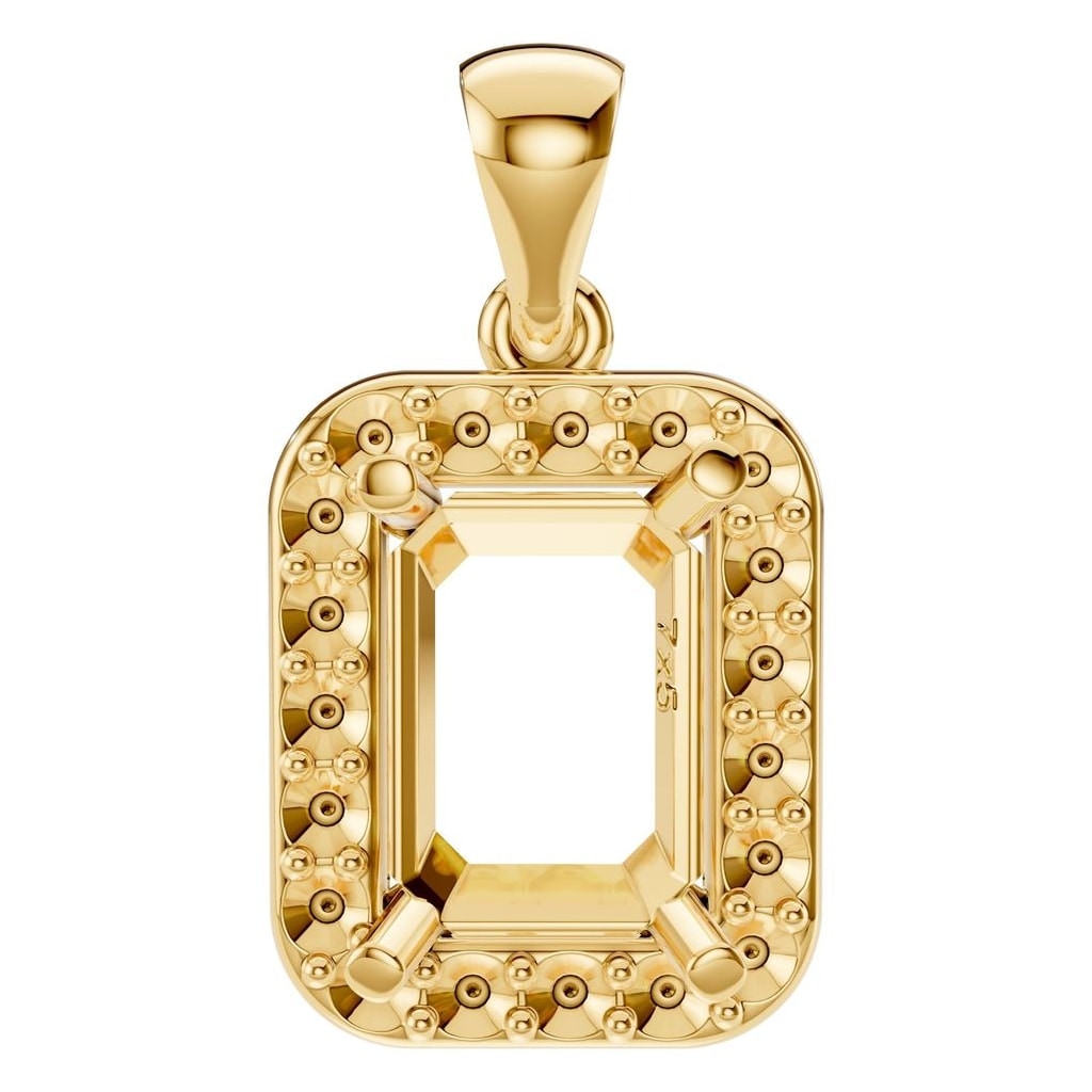 Halo Pendant Mounting - Emerald 7x5mm – Antwerp Mounts