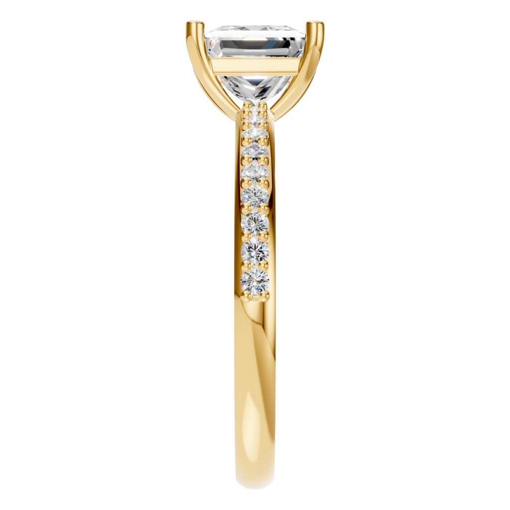 Accented Solitaire Ring Mounting - Princess 5.5x5.5mm – Antwerp Mounts